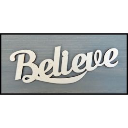 Believe scroll wood sign : Buy Laser cut Wood Word Cutouts and Signs ...